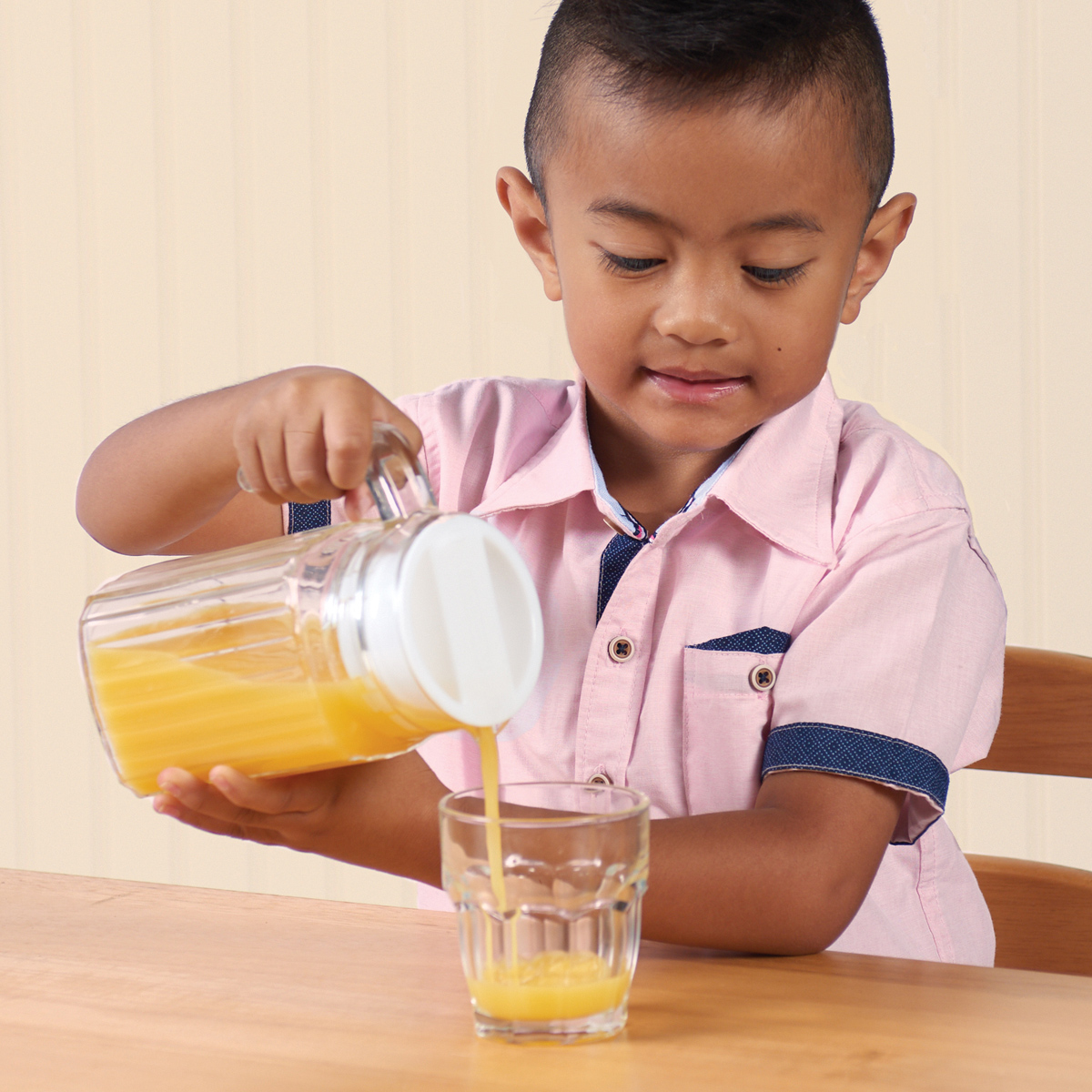 Glass Pitcher with Lid - For Small Hands