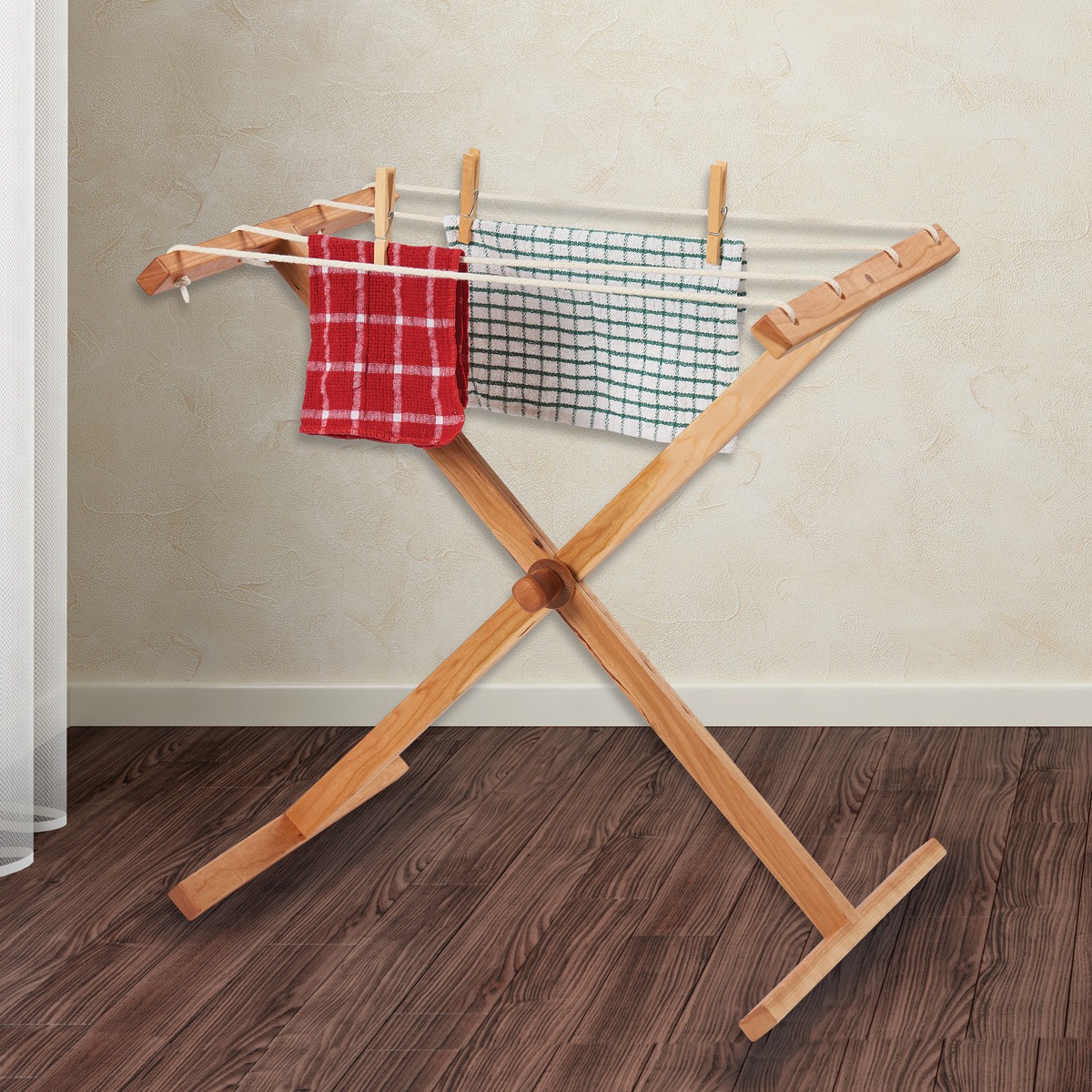 Hardwood Clothesline Stand - Montessori Services